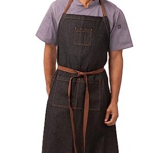 Chef Works Unisex Memphis Chefs Bib Apron, Black, One Size