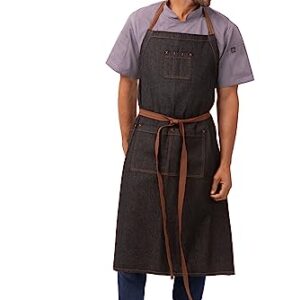 Chef Works Unisex Memphis Chefs Bib Apron, Black, One Size