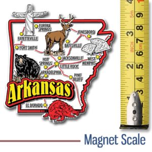 Arkansas Jumbo State Magnet by Classic Magnets, 3.5" x 3.7", Collectible Souvenirs Made in The USA