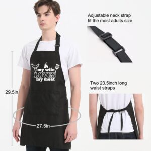 Oxpaynop Funny Aprons for Men - Husband Gifts from Wife, Mens Apron for Grilling BBQ Cooking Chef Kitchen Grill, Gag Gifts for Men Dad Father Naughty Gifts for Him Birthday