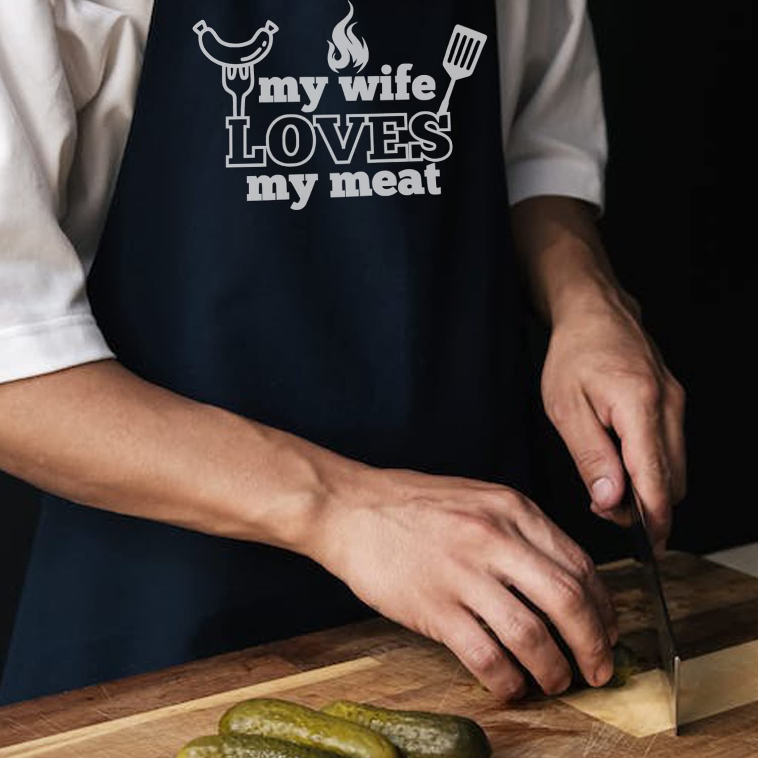 Oxpaynop Funny Aprons for Men - Husband Gifts from Wife, Mens Apron for Grilling BBQ Cooking Chef Kitchen Grill, Gag Gifts for Men Dad Father Naughty Gifts for Him Birthday