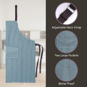 ATROPOS 2 Pack Aprons for Women with Pockets, Waterproof Cooking Aprons for Women Men, Adjustable Bib Apron Chef Aprons for Kitchen, Cooking, BBQ, Cleaning