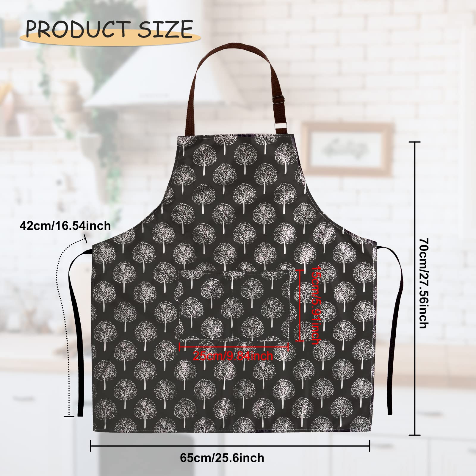 ATROPOS 2 Pack Aprons for Women with Pockets, Waterproof Cooking Aprons for Women Men, Adjustable Bib Apron Chef Aprons for Kitchen, Cooking, BBQ, Cleaning