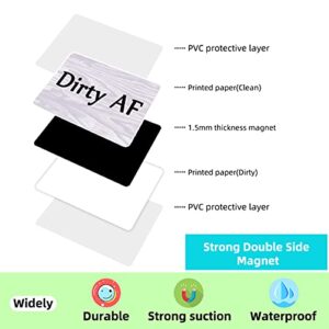 Hella Clean and Dirty Af Magnet Dishwasher Magnet Oxepleus Double Sided Dirty Clean Sign for Dishwasher (3D Wood)