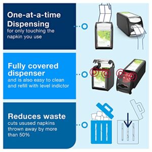 Tork Xpressnap Fit Counter Napkin Dispenser Black - N14 + Refill - White Dispenser Napkin, 36 Packs x 240 Napkins