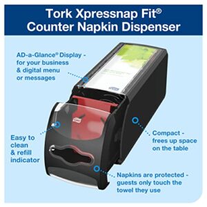 Tork Xpressnap Fit Counter Napkin Dispenser Black - N14 + Refill - White Dispenser Napkin, 36 Packs x 240 Napkins