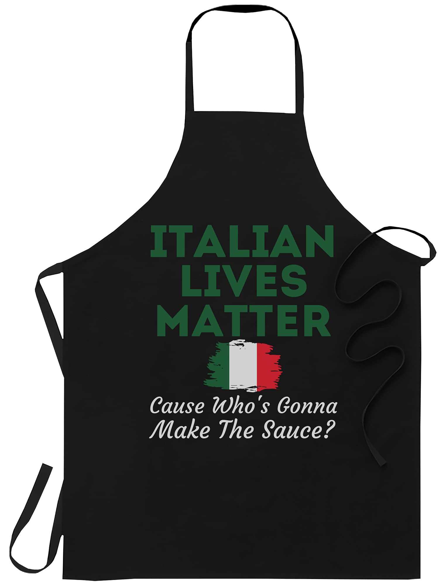 Food Black Apron - Funny Italian Lives Matter Cook Novelty Italy Flag T-Shirt Black Cooking Aprons