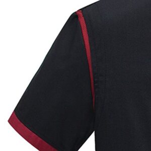 Chef Jackets Waiter Coat Short Sleeves Back and Underarm Mesh Size US: XL Black(Label:XXXL)