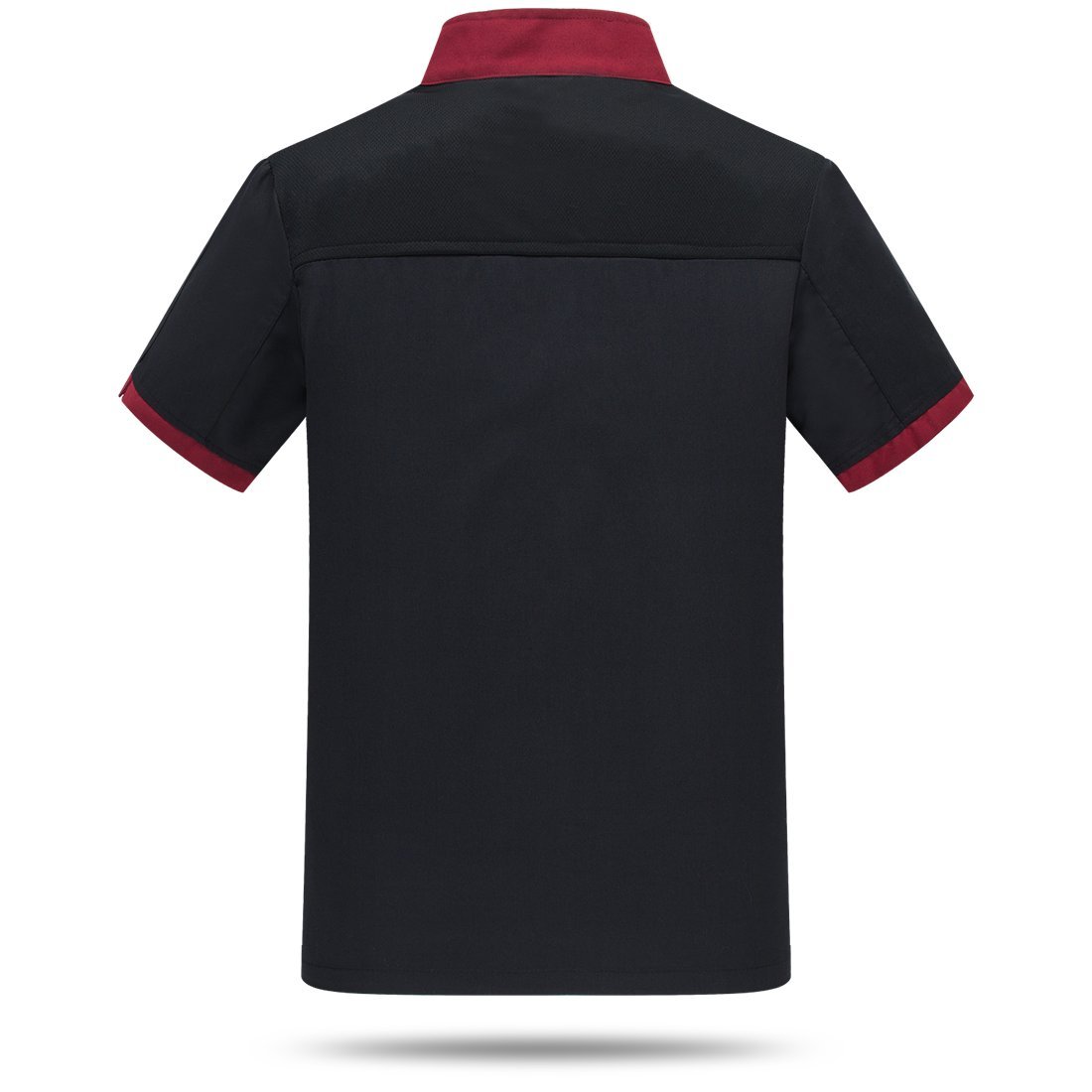 Chef Jackets Waiter Coat Short Sleeves Back and Underarm Mesh Size US: XL Black(Label:XXXL)