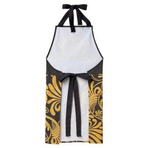 African American Expressions - Mothers Day Gifts for Mom, Kitchen Apron, Queen Black and Gold, 36 x 26 Inch, KA-03