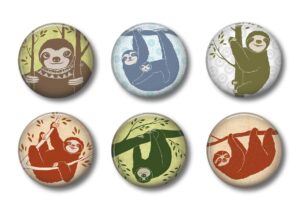 sloth magnets: cute locker magnets for boys and girls (sloth)