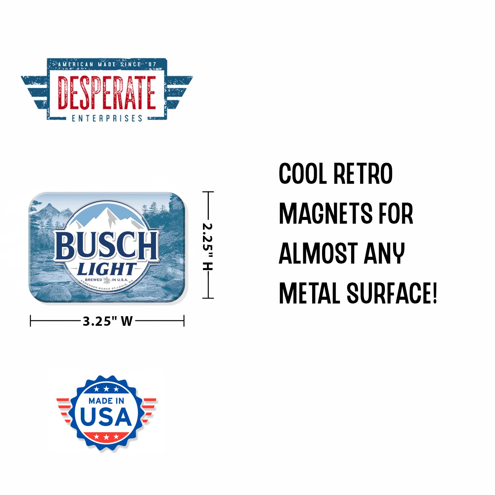 Desperate Enterprises Busch Light Refrigerator Magnet - Funny Magnets for Office, Home & School - Made in The USA