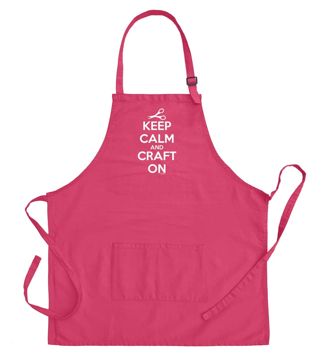 Keep Calm and Craft On Funny Apron for Crafting Crafter Scrapbooking Quilting Sewing Two Pocket Apron for Crafting Scrapbooker Apron Heliconia