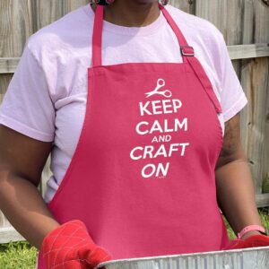 Keep Calm and Craft On Funny Apron for Crafting Crafter Scrapbooking Quilting Sewing Two Pocket Apron for Crafting Scrapbooker Apron Heliconia