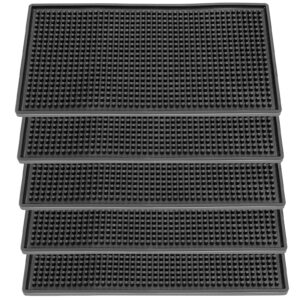 zoenhou 3 pcs 12 x 18 inch bar service mat, black pvc heavy duty barber spill mats, non-slip heat resistant protective pad tools countertop spill bar mat for bar, kitchen, restaurant, hotel