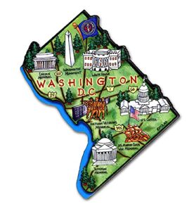 washington, d.c. artwood state magnet collectible souvenir by classic magnets