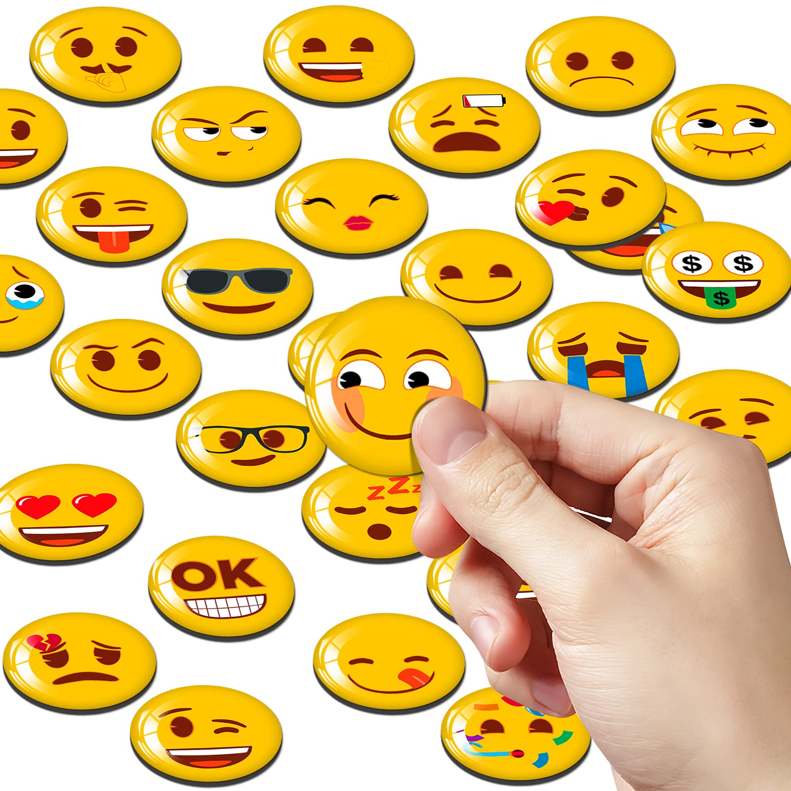 MORCART 30PCS Emoji Magnets for Fridge, Refrigerator Magnets for Locker Whiteboard Decorative School Cabinets Office Cubicle Magnetic Board Kitchen Classroom Funny Cute Magnets for Adults