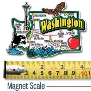 Washington Six-Piece State Magnet Set by Classic Magnets, Includes 6 Unique Designs, Collectible Souvenirs Made in The USA