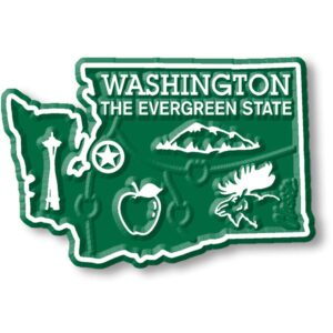 Washington Six-Piece State Magnet Set by Classic Magnets, Includes 6 Unique Designs, Collectible Souvenirs Made in The USA