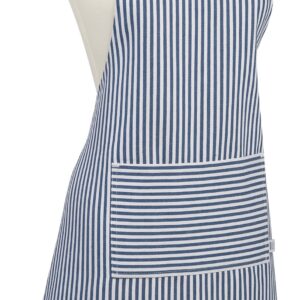 Now Designs Narrow Stripe Cotton Chef's Kitchen Apron, Royal Blue Stripe 28 x 32 in