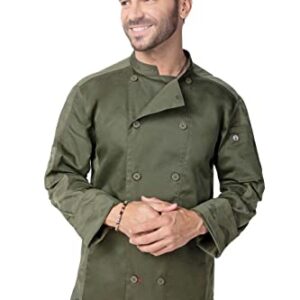 Chef Works Men's Mojave Chef Coat, Olive, Medium