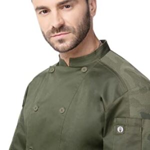 Chef Works Men's Mojave Chef Coat, Olive, Medium