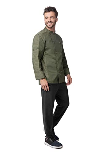 Chef Works Men's Mojave Chef Coat, Olive, Medium