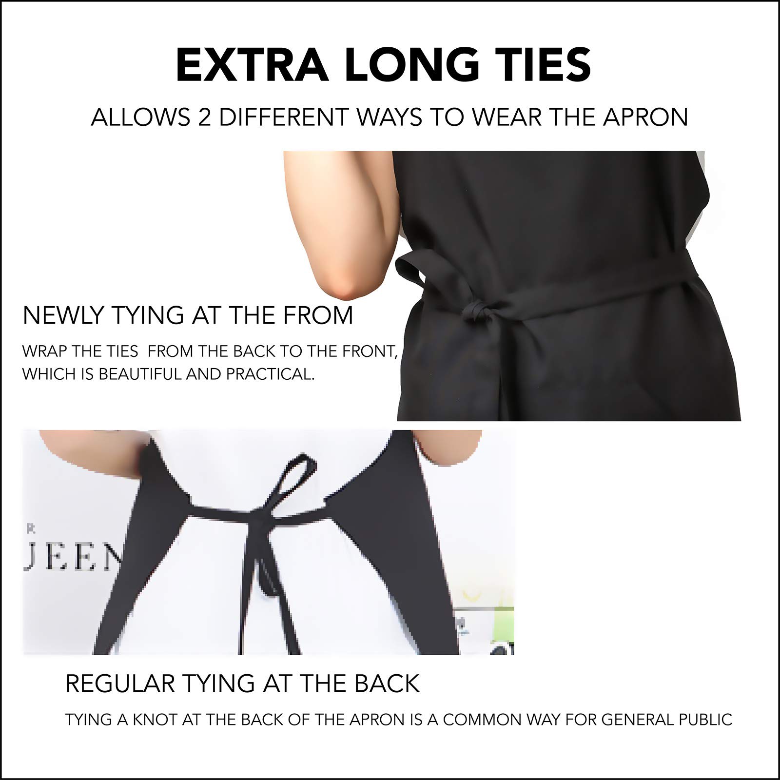 Ihopes Funny Black Apron for Women Men - Best Baker Ever - Cute Kitchen Chef Apron with 2 Pockets and Adjustable Neck Strap - Perfect for Birthday/Christmas/Thanksgiving, Large