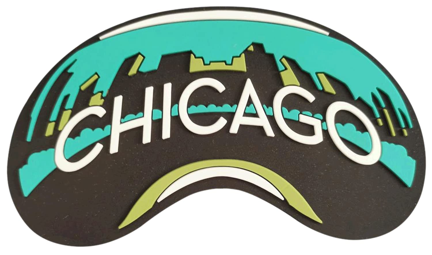 Vagabond Heart Chicago Illinois PVC Fridge Magnet - Chicago Bean Souvenir