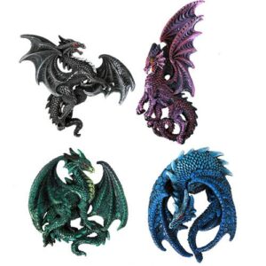 dragon's lair ruth thompson set of 4 collectible sculptural dragons refrigerator magnets gift decor