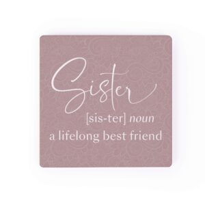 sister definition purple 2.75 x 2.75 wood inspirational refrigerator magnet