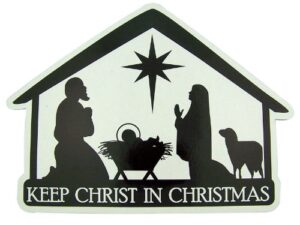 keep christ in christmas nativity stable 8-inch auto magnet decoration