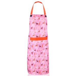 zihuatailor lightweight waterproof apron for dog grooming bathing, washing dishes, cute deer apron for dog groomer bather - a