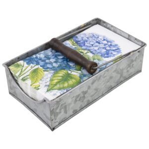 Boston International Metal Napkin Holder Caddy, Guest Towel Size, Silver with Weight