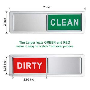 Clean Dirty Magnet Sign for Dishwasher，Taste Season Super Strong Magnet, Easy to Read Non-Scratch Magnetic，Sliding Indicator with Clear, Bold & Colored Text (Silver)