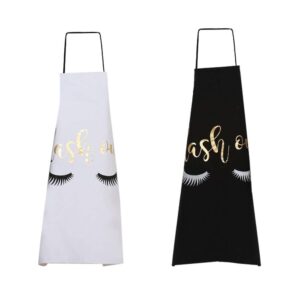 2pcs gold lash aprons cotton bibs home cooking coffee shop cleaning aprons