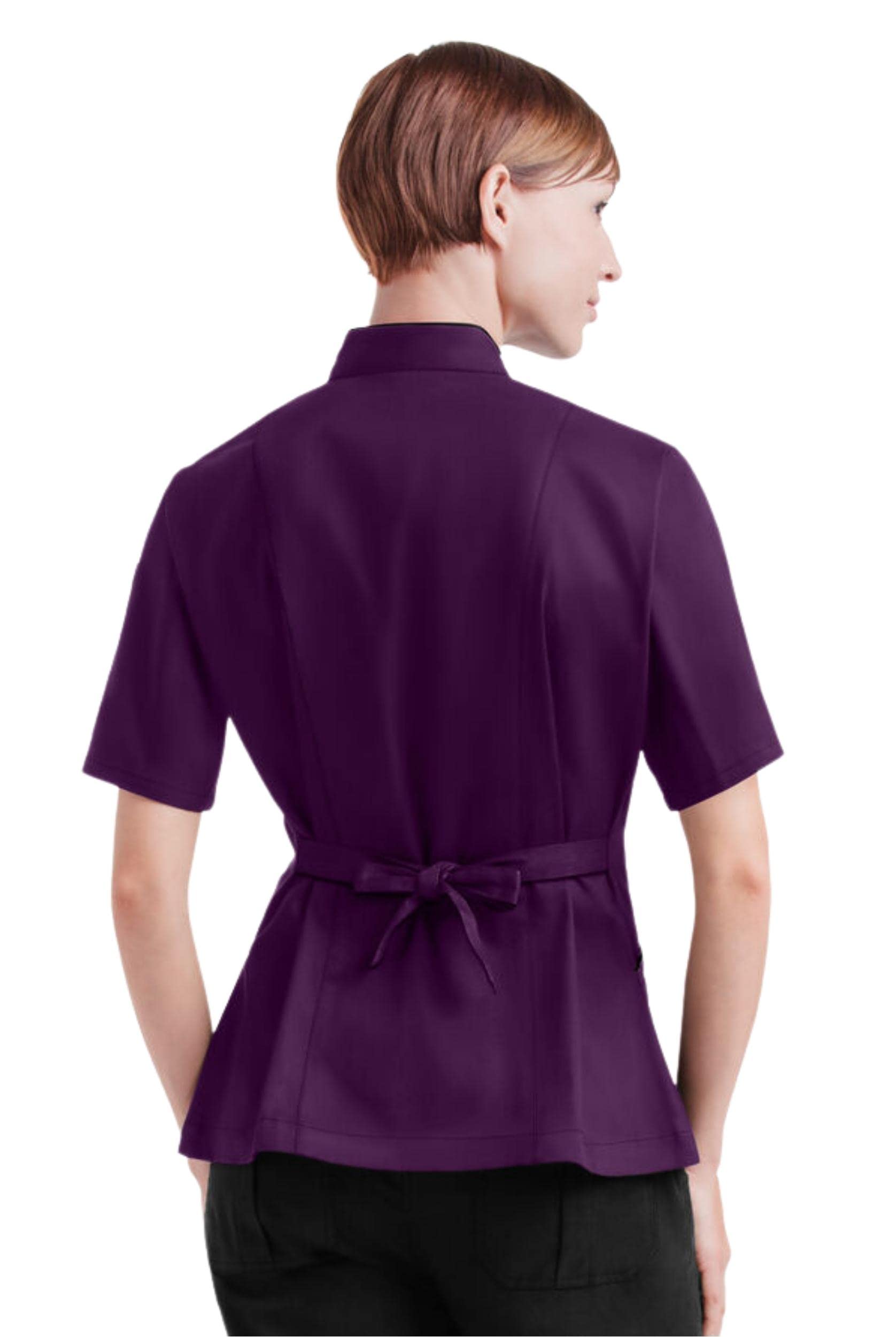 ChefUniforms.com Women's Chef Coat with Piping (Eggplant, XL)