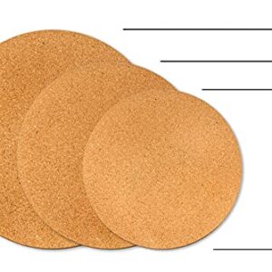 vboer Cork Trivets for Hot Dishes - 6, 9, 12 Inch Diameter, 0.6 Inch Extra Thick, Set of 3 -, Plant Coasters, Hot Pads for Kitchen Pots, Pans, Kettle, Round Placemats