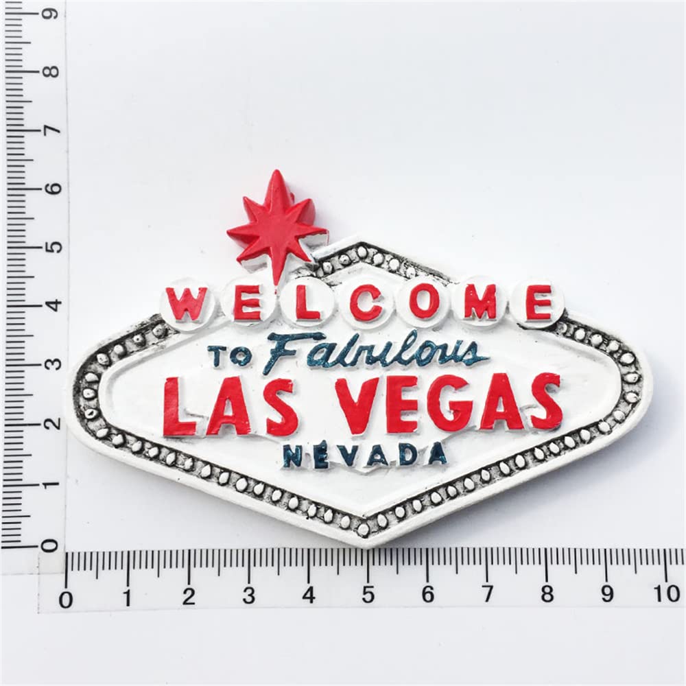 3D Las Vegas USA America Fridge Magnet Travel Souvenir Refrigerator Magnetic Sticker Hand Painted