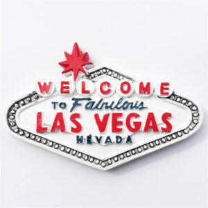 3D Las Vegas USA America Fridge Magnet Travel Souvenir Refrigerator Magnetic Sticker Hand Painted