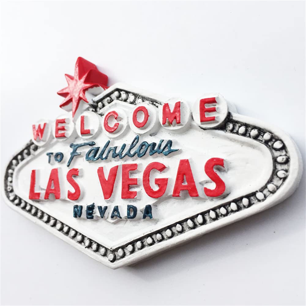 3D Las Vegas USA America Fridge Magnet Travel Souvenir Refrigerator Magnetic Sticker Hand Painted