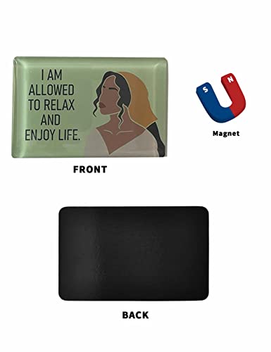 6 Pack Black Women African American Refrigerator Magnets Inspirational Funny Glass Whiteboard Decoration Magnet Motivational Rectangular Kitchen Refrigerator Dishwasher Magnet