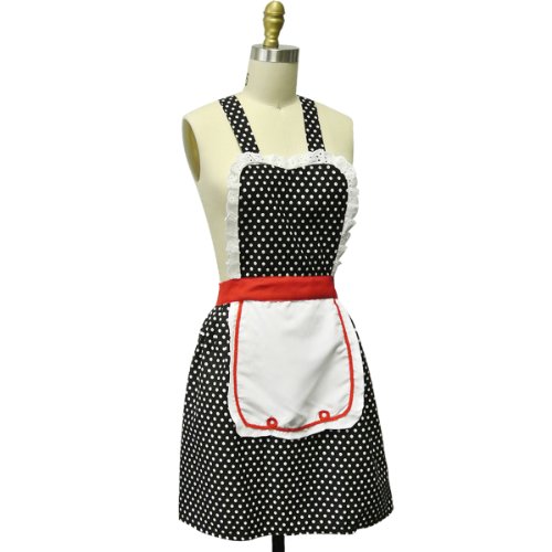 Kella Milla womens Cooking food service uniforms aprons, Black, One Size US