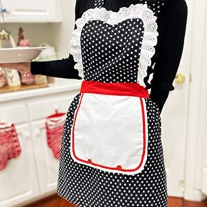 Kella Milla womens Cooking food service uniforms aprons, Black, One Size US