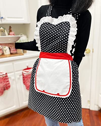 Kella Milla womens Cooking food service uniforms aprons, Black, One Size US