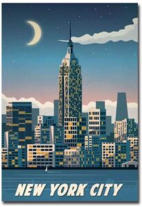 new york city vintage travel art refrigerator magnet size 2.5" x 3.5"