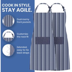 Kitchen Apron |Chef Apron with 2 pockets|Cotton Bib Apron with Adjustable Straps| Restaurant,Embroidery Craft Painting