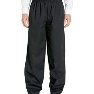 Uncommon Threads mens Classic Baggy With 3" Elastic Waist Chefs Pants, Black, X-Large US