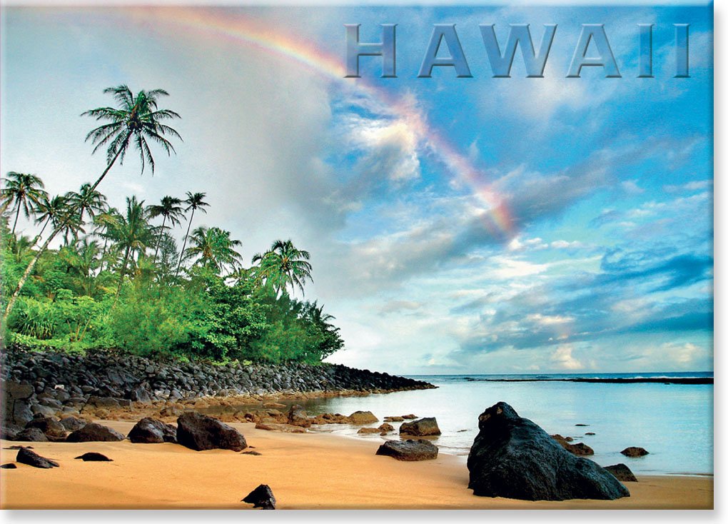 Pacifica Island Art Refrigerator Magnet Rainbow Land Hawaii by M&M Sweet