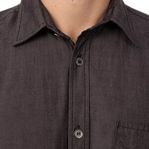 Chef Works Men's Detroit Short Sleeve Denim Shirt, Black, Small